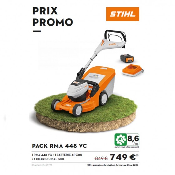 Tondeuse poussée STIHL RMA 448 VC PACK - Fournials Motoculture